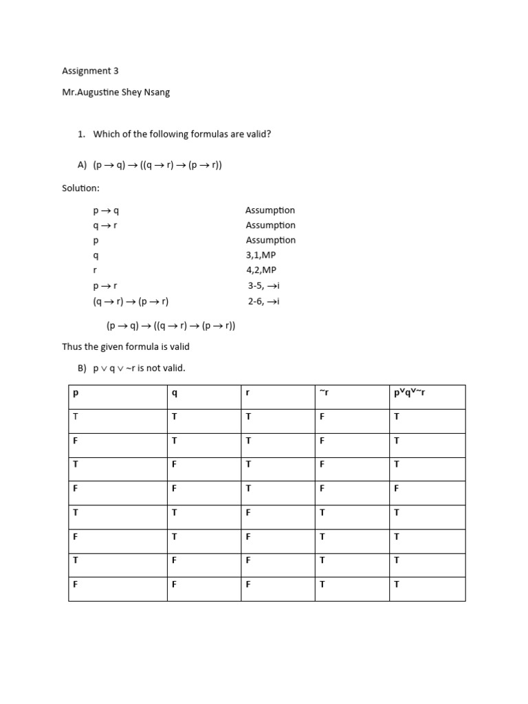 CSC 214 Assignment | Download Free PDF | Logic | Metalogic