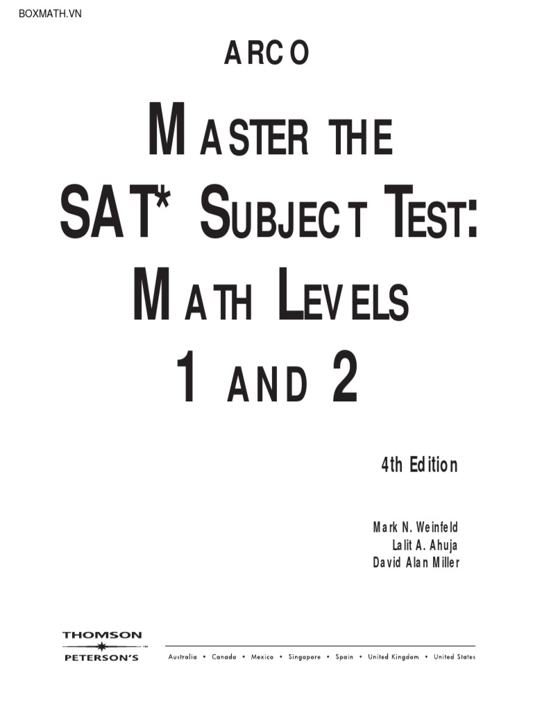 Master The SAT Subject Test-Math Level 1 and 2 | PDF | Sat | Multiple ...