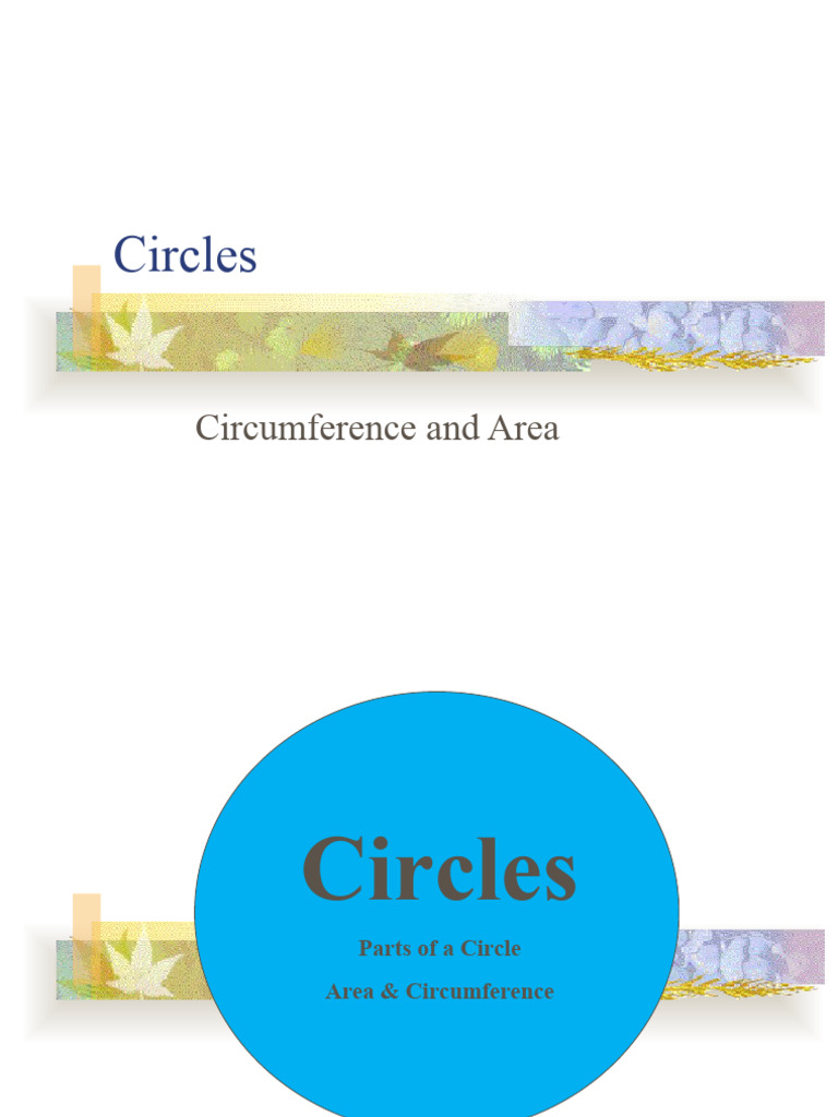 65405-Circumference and Area of A Circle | PDF | Area | Circle