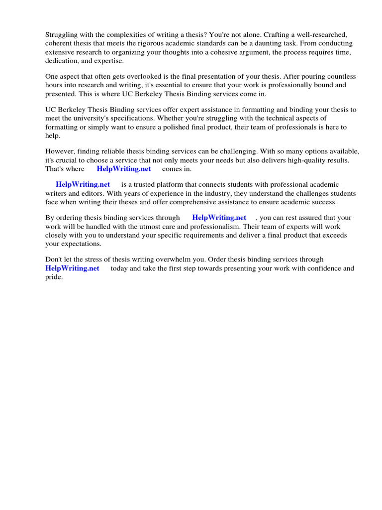 Uc Berkeley Thesis Binding | PDF | Thesis | Bookbinding