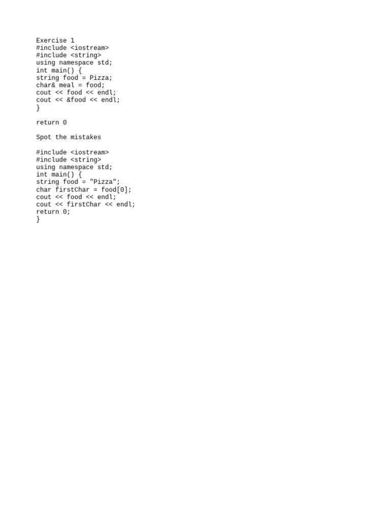 C++ Pointer Exercises and Outputs | PDF | Namespace | Computer Engineering