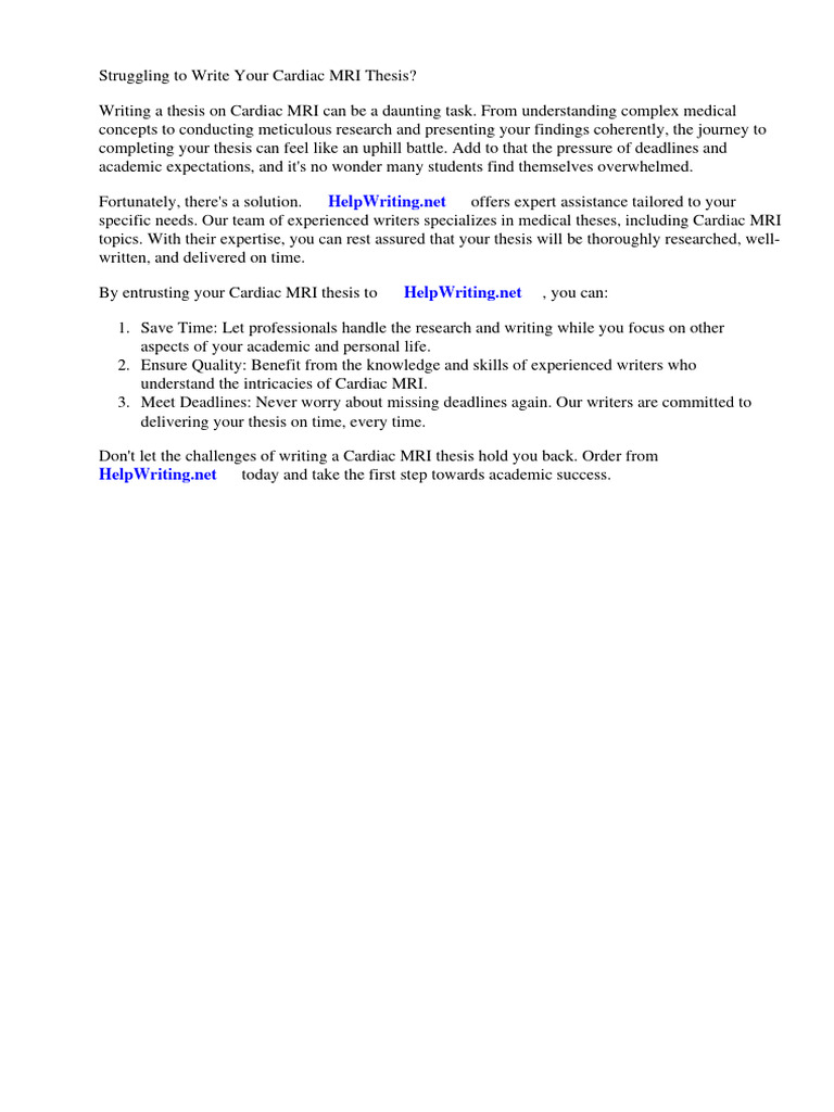 Cardiac Mri Thesis | PDF | Heart | Echocardiography