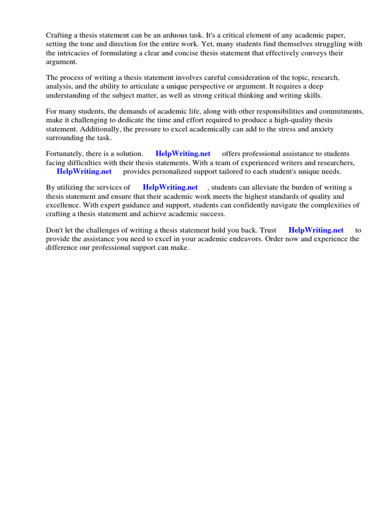 Thesis Statement Organizer | PDF | Essays | Thesis