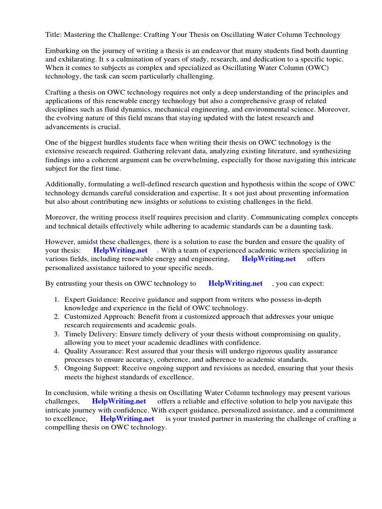 Thesis Oscillating Water Column | PDF | Water | Engineering