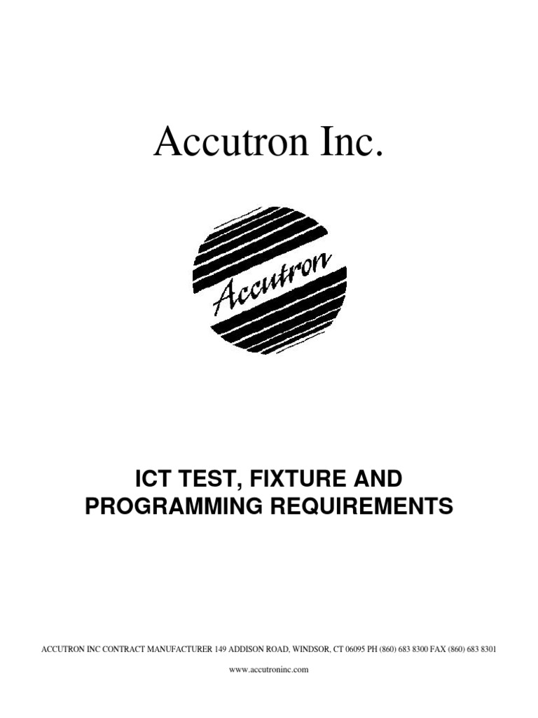 Accutron Inc.: Ict Test, Fixture and Programming Requirements | PDF ...