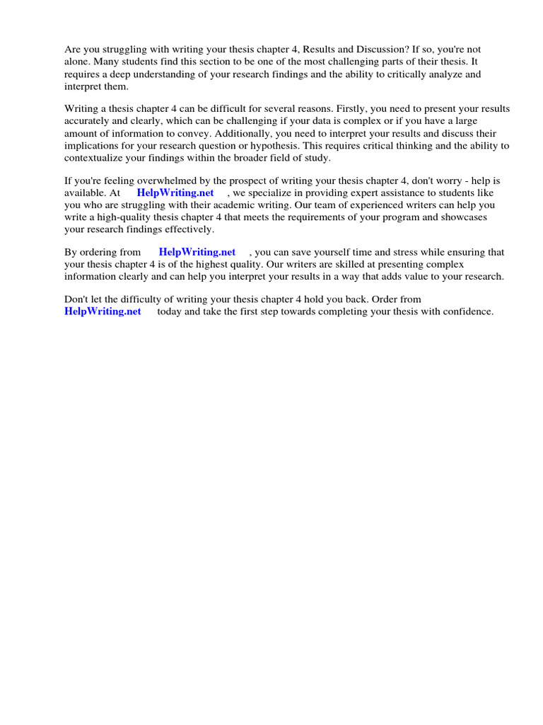 Thesis Chapter 4 Results and Discussion | PDF | Methodology | Thesis
