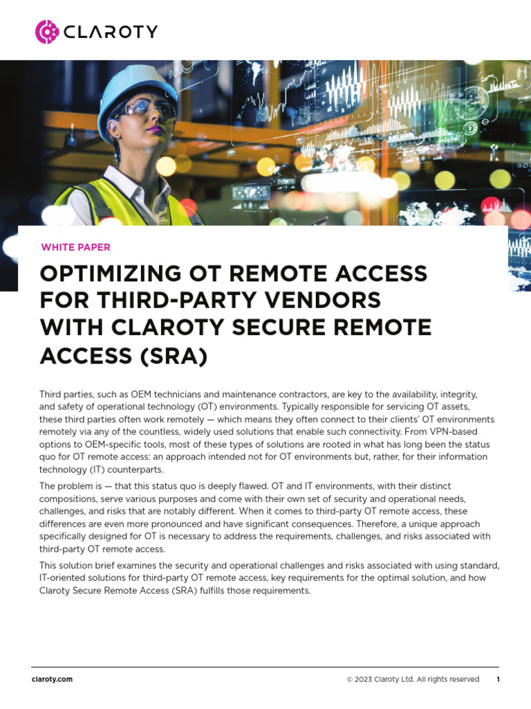 Optimizing OT Remote Access with SRA | PDF | Security | Computer Security