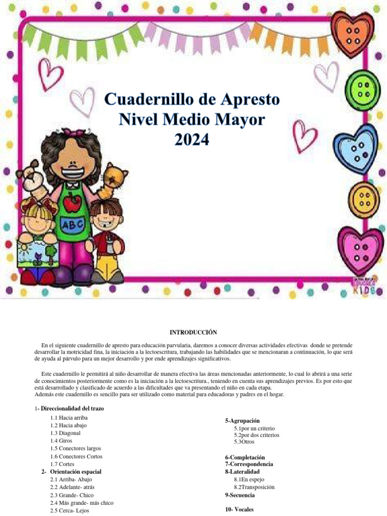 Cuadernillo de Apresto para Niños | PDF | Artes del Lenguaje y Comunicación