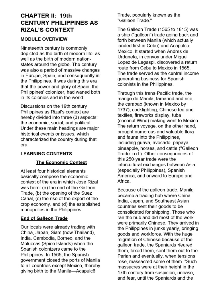 RIZAL (Chapter 2) Reviewer | PDF | Philippines | Spanish Empire