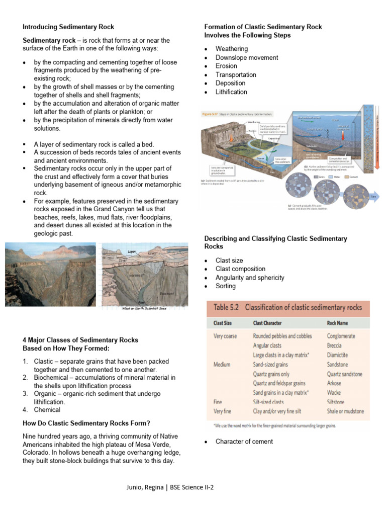 (FINALS REVIEWER) Earth Science | PDF | Sedimentary Rock | Clastic Rock