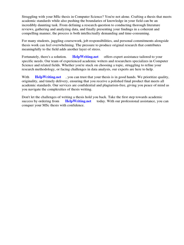 MSC Thesis in Computer Science PDF | Download Free PDF | Thesis | Cloud ... MSC Thesis in Computer Science PDF | Download Free PDF | Thesis | Cloud ...