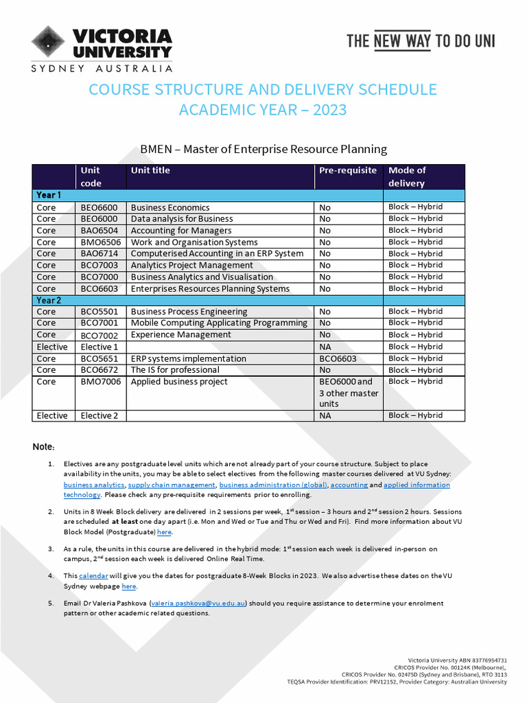 Vus Bmen Course Plan | PDF | Enterprise Resource Planning | Analytics
