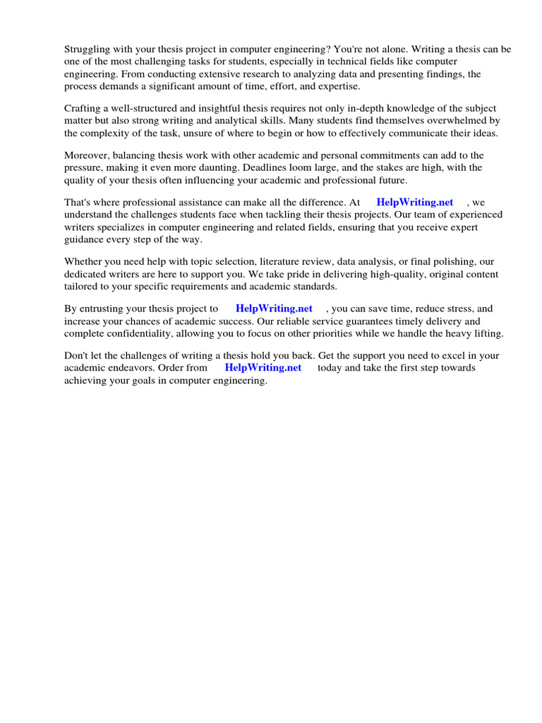 Thesis Project Computer Engineering | PDF | Engineering | Thesis