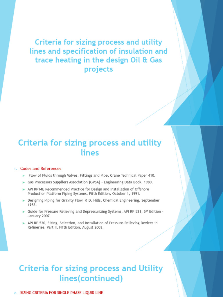 Oil & Gas Line Sizing and Insulation Guidelines | PDF | Pump ...