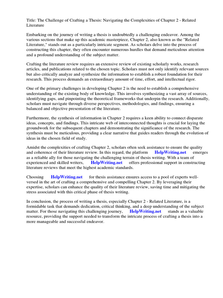 Sample Thesis Chapter 2 Related Literature | PDF Sample Thesis Chapter 2 Related Literature | PDF