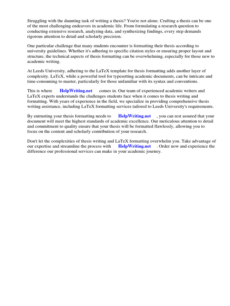 Leeds University Thesis Template Latex Pdf Thesis Te X