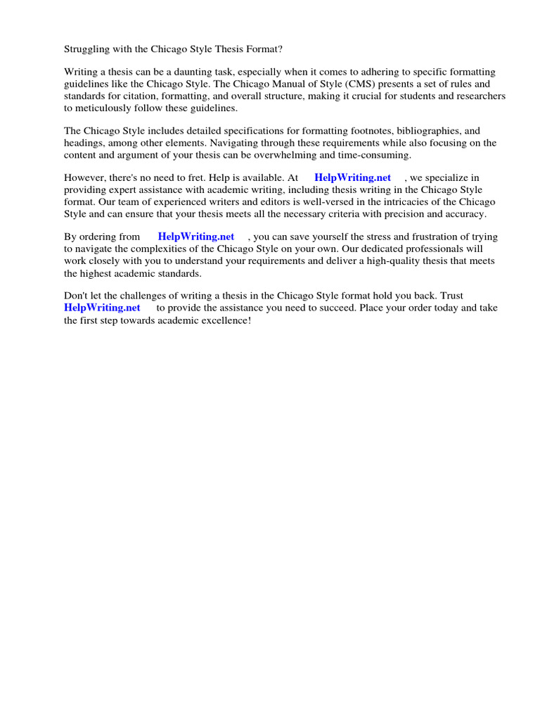 Chicago Style Thesis Format | PDF | Citation | Note (Typography)