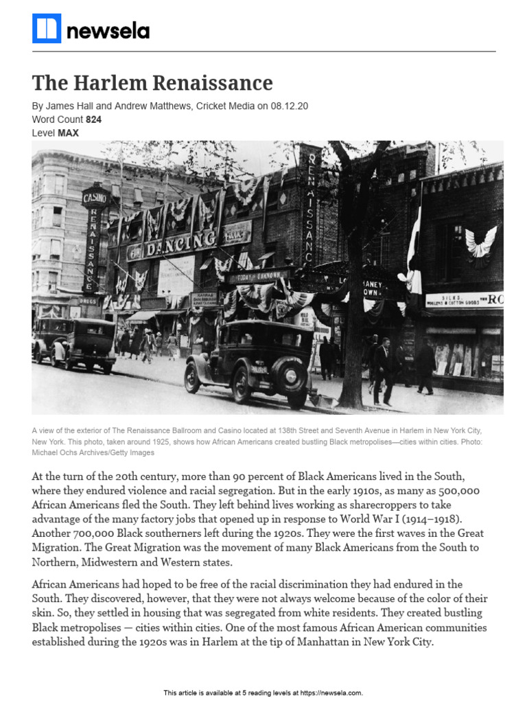 Harlem Rena | PDF | Harlem Renaissance | W. E. B. Du Bois