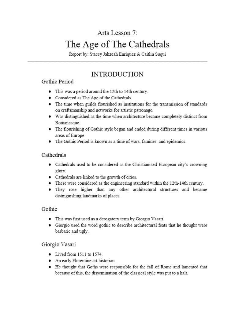 The Age of The Cathedrals | PDF | Gothic Architecture | Vault ...