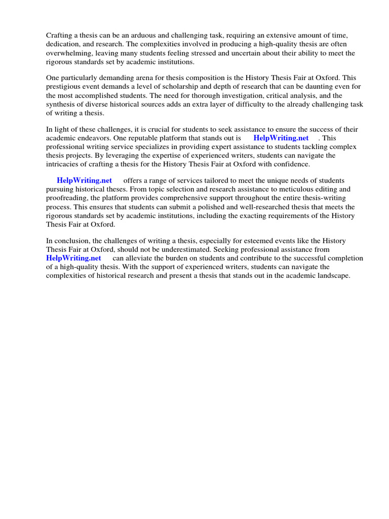 History Thesis Fair Oxford | PDF | Thesis | Essays
