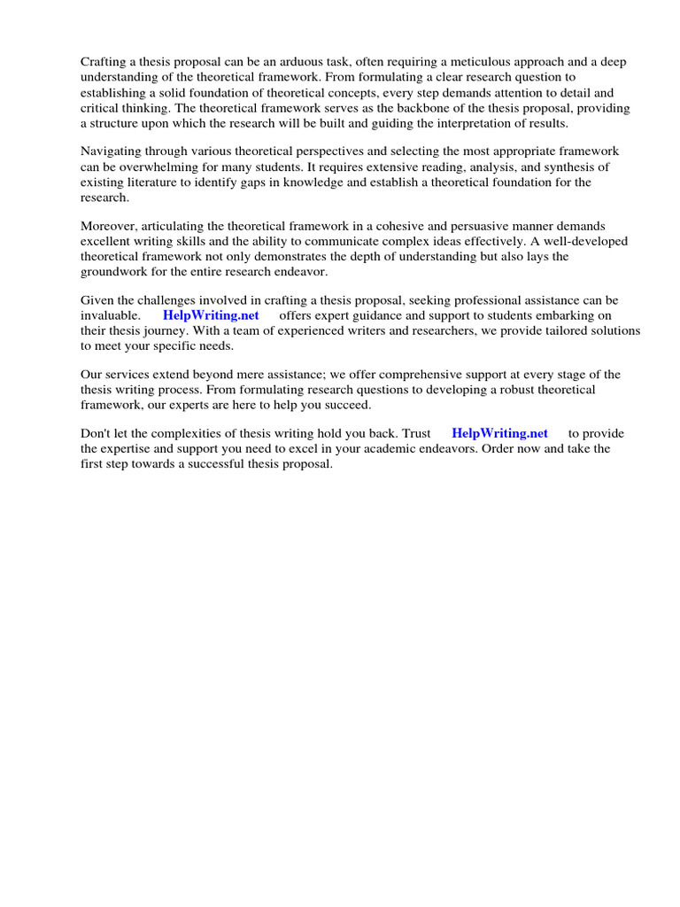 Thesis Proposal Theoretical Framework Pdf Theory Expert 7546