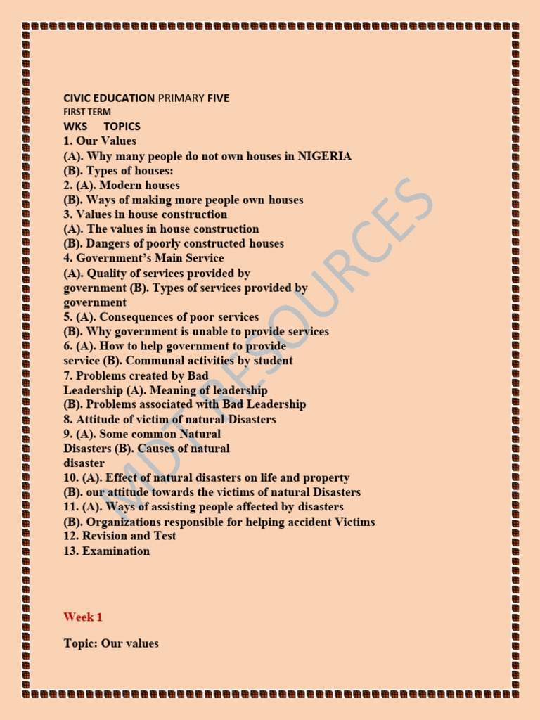 Pry 5 Ist Term Civic | PDF | Teachers | Natural Disasters
