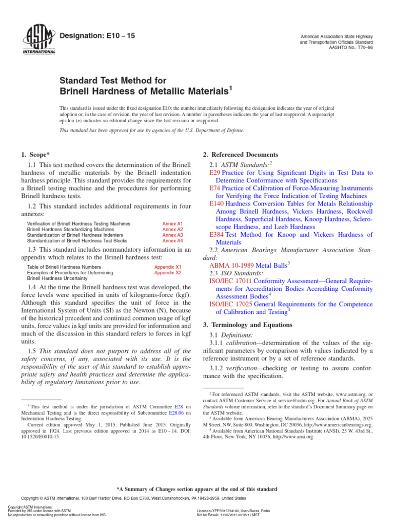 Brinell Test | PDF | Hardness | Building Engineering