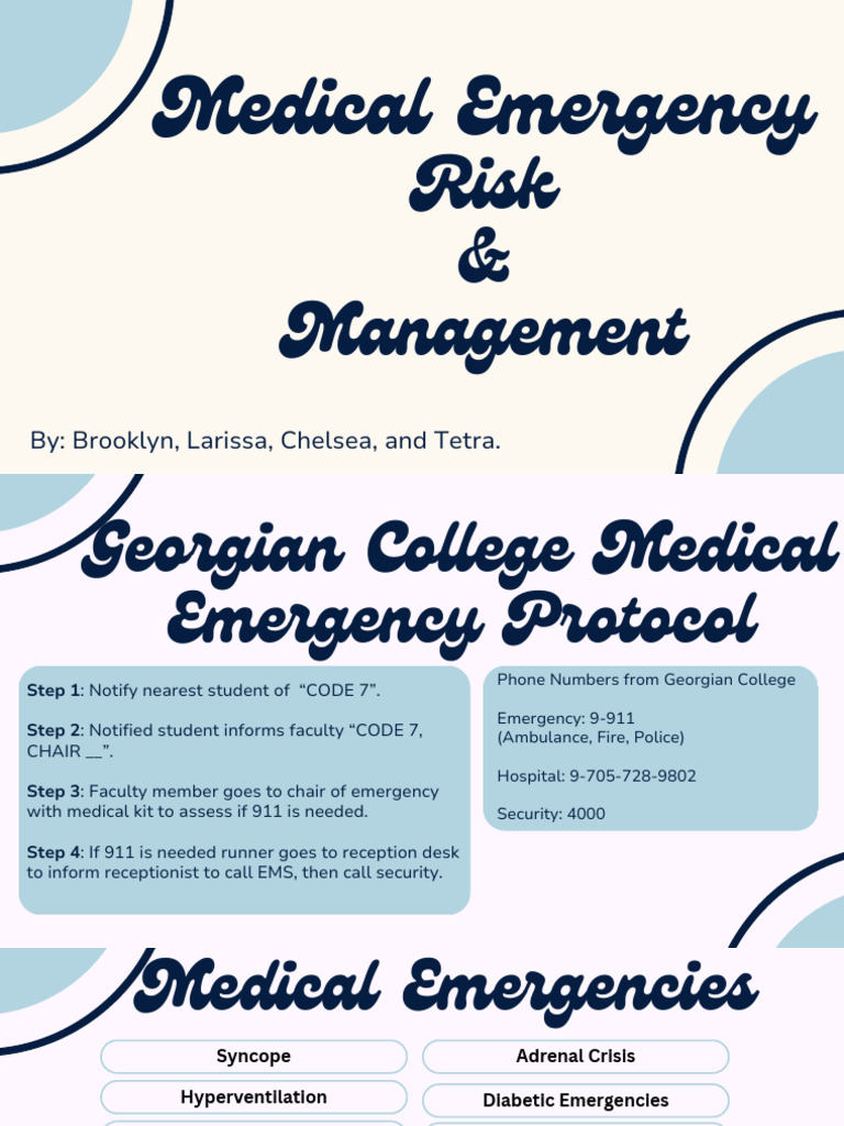 medical emergency risk and management | PDF | Myocardial Infarction ...
