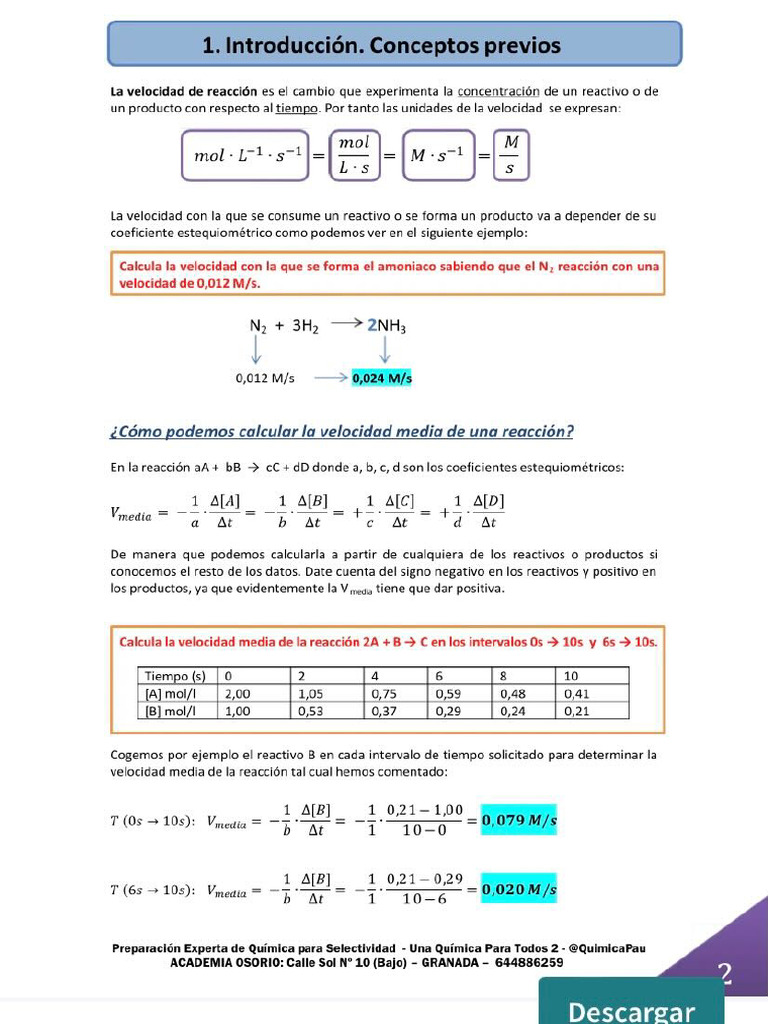 Tema 7: Cinética Química | PDF