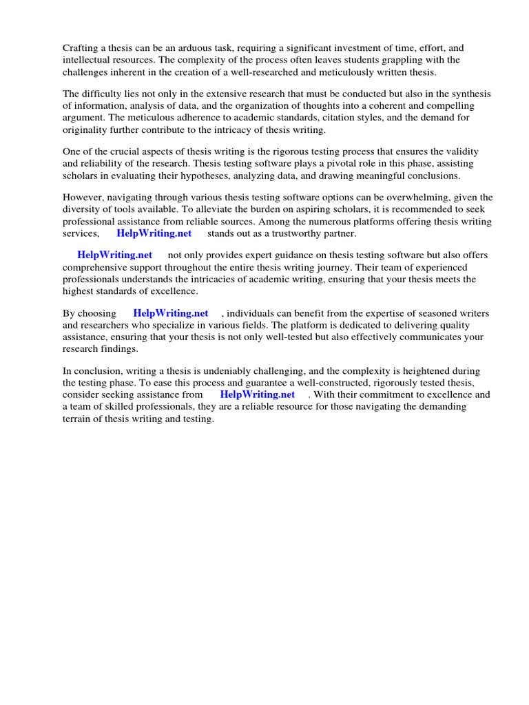 Thesis Testing Software Pdf Thesis Cognition