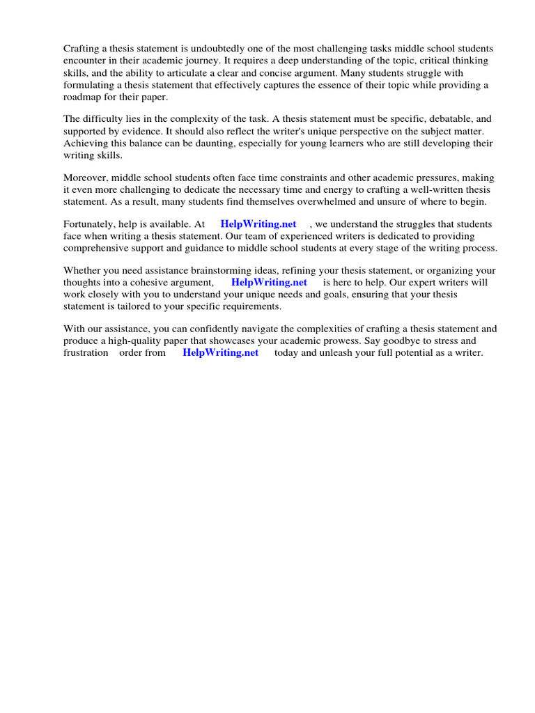 Thesis Statement Powerpoint Middle School | PDF | Essays | Thesis