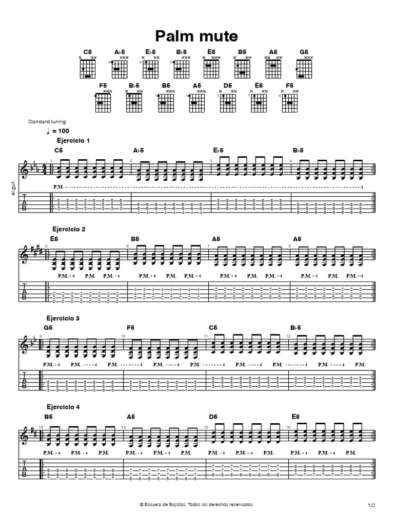 15. Palm Mute - Ejercicios - EDG | PDF