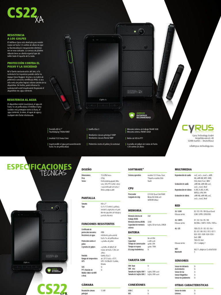 CS22 XA-Ficha Tecnica | PDF | Ingeniería Informática | Informática