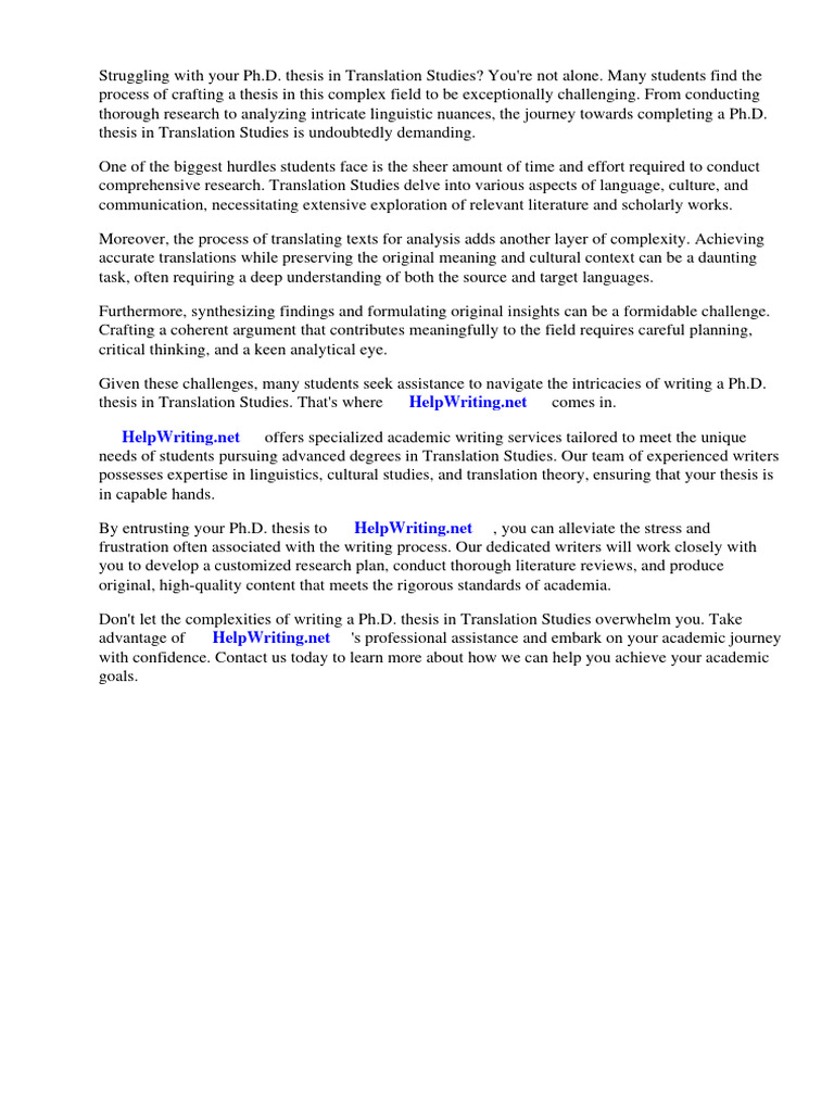 PHD Thesis in Translation Studies | PDF | Thesis | Translations
