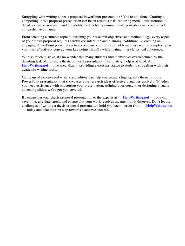 Thesis Proposal Powerpoint Presentation Sample | PDF | Microsoft Power Point | Thesis