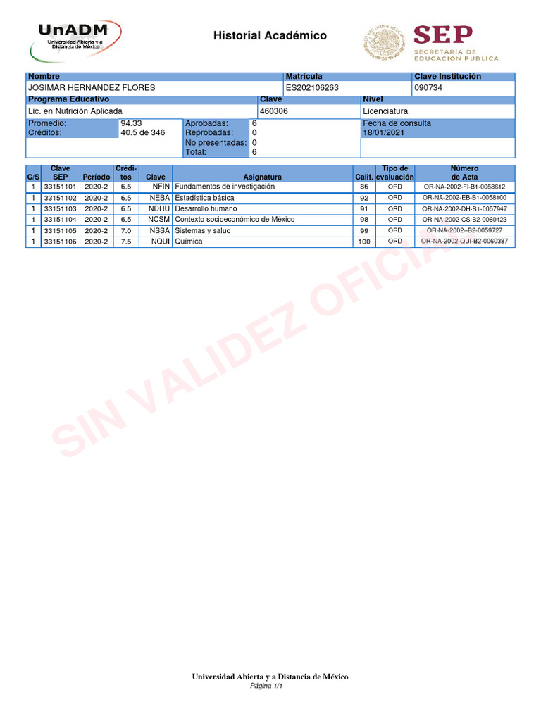 Comprobante Estudios Unadm | PDF