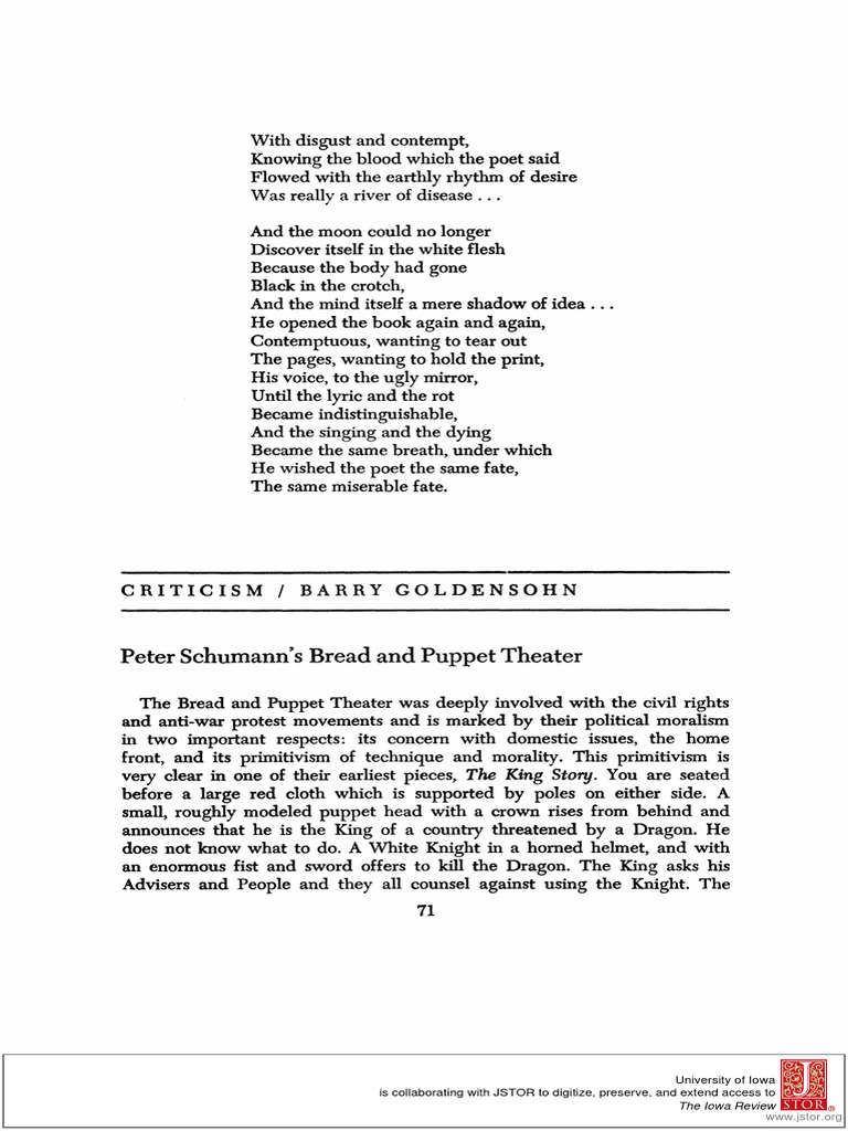 Iowareview 19191 Goldensohn | PDF | Art | Young Adult