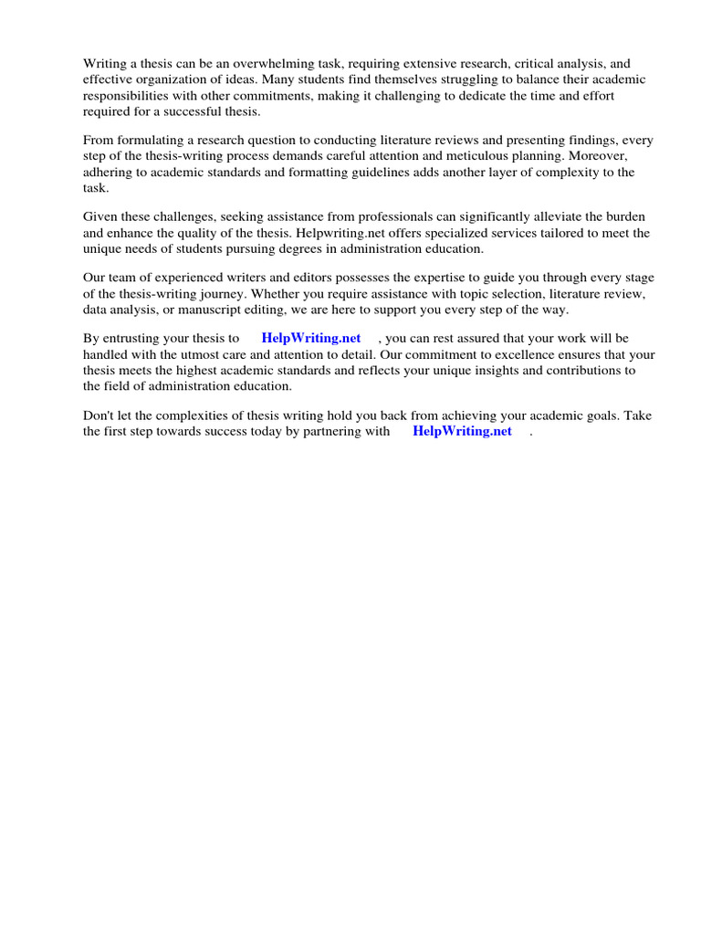 Thesis Administration Education | PDF | Thesis | Science