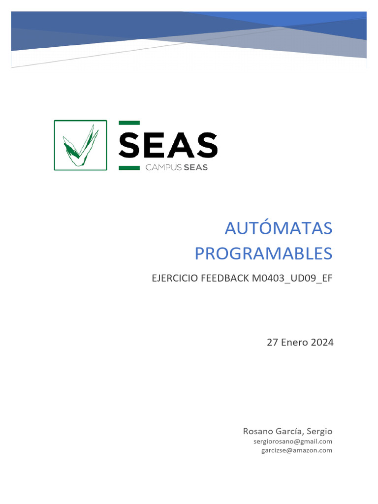 M0403 UD09 EjercicioFeedback Sergio Rosano | PDF | Informática | Ingeniería Informática