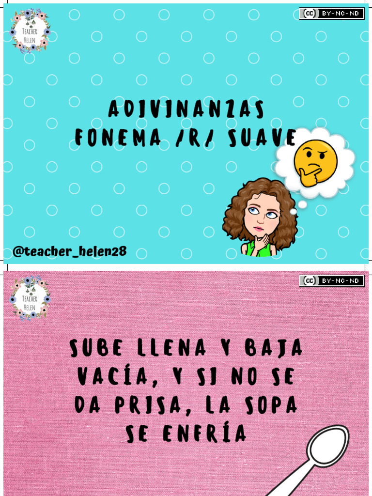 Adivinanzas Fonema - R - Suave | PDF