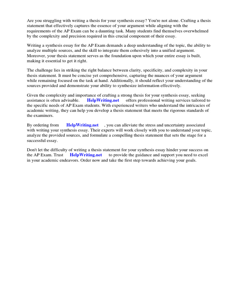 How To Write A Synthesis Essay For The AP Exam | PDF | Career & Growth ...