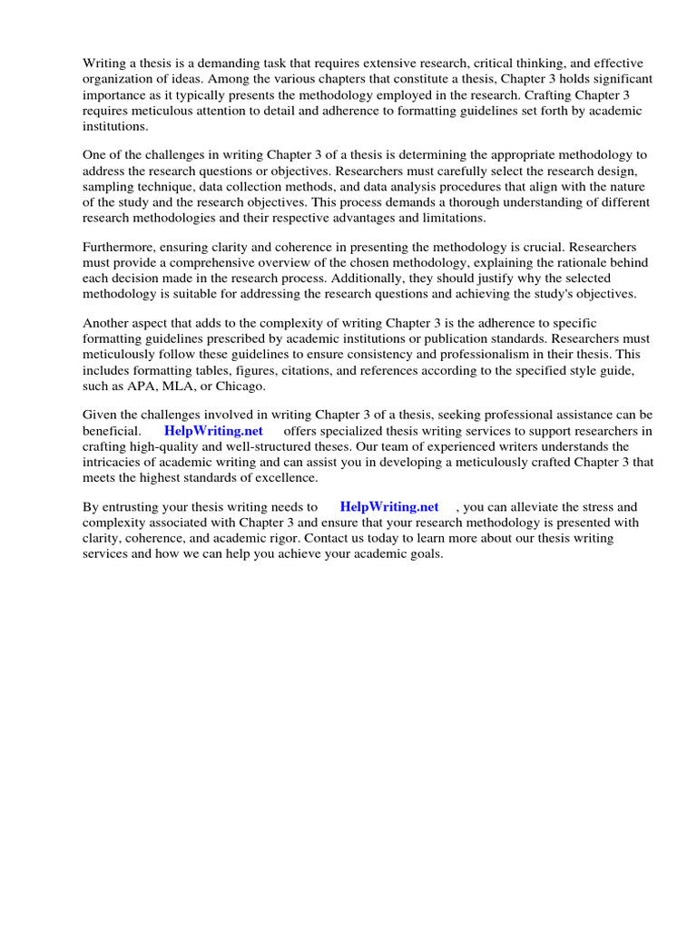 Format of Thesis Chapter 3 | PDF | Methodology | Thesis
