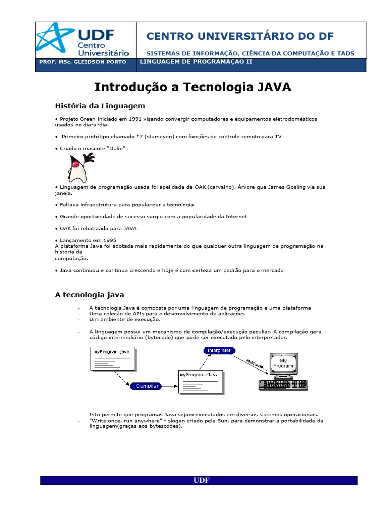AULA_INTRODUCAO_JAVA | PDF | Java (linguagem de programação) | Java ...