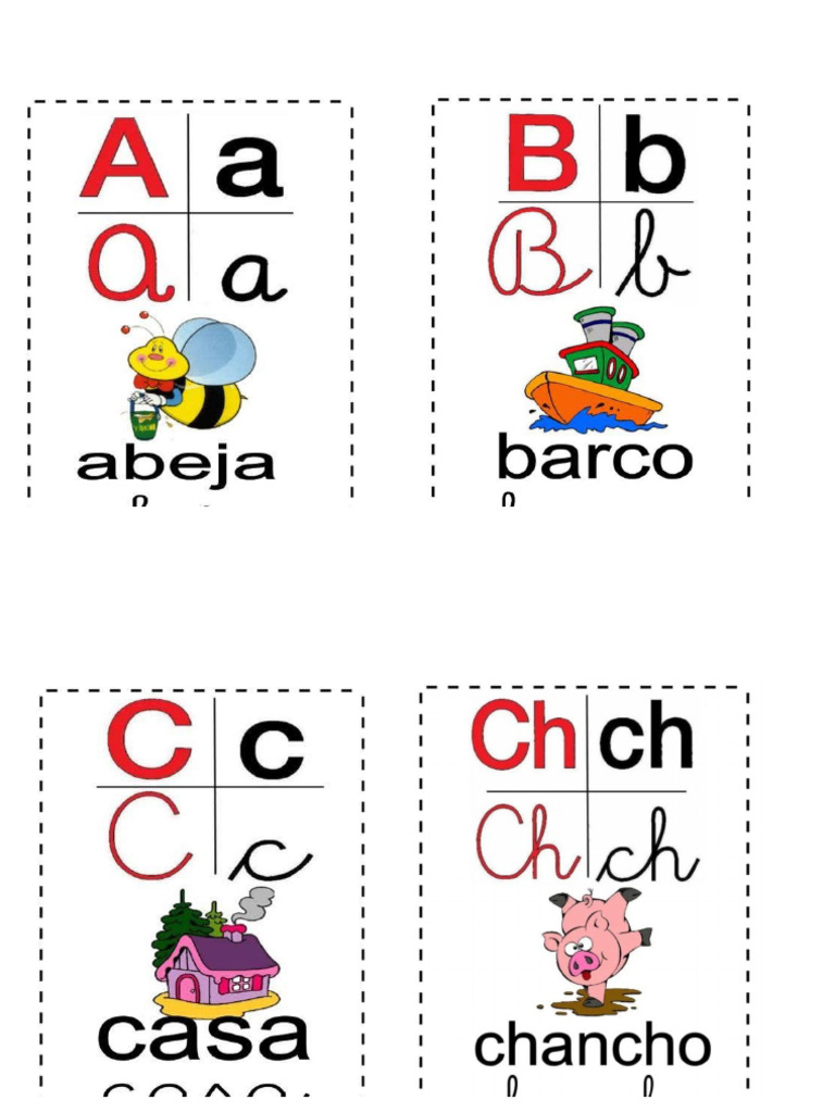 Abecedario Cuatro Formas de Escritura | PDF
