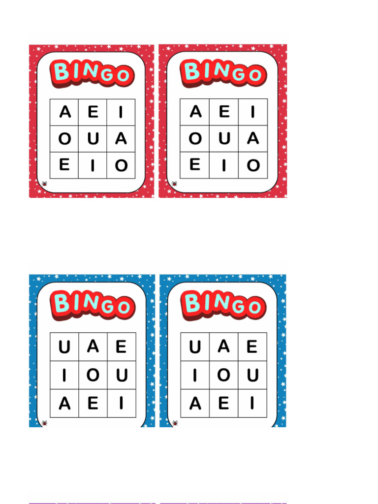 Bingo de Vocales | PDF