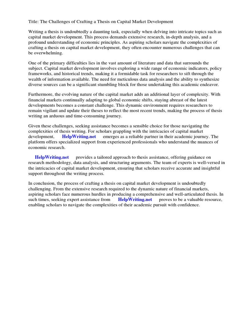 Thesis On Capital Market Development | PDF | Securities (Finance) | Stocks