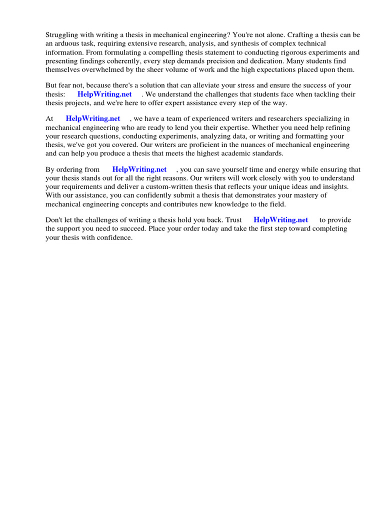 Thesis Help for Mech Eng Students | PDF | Finite Element Method | Mechanical Engineering