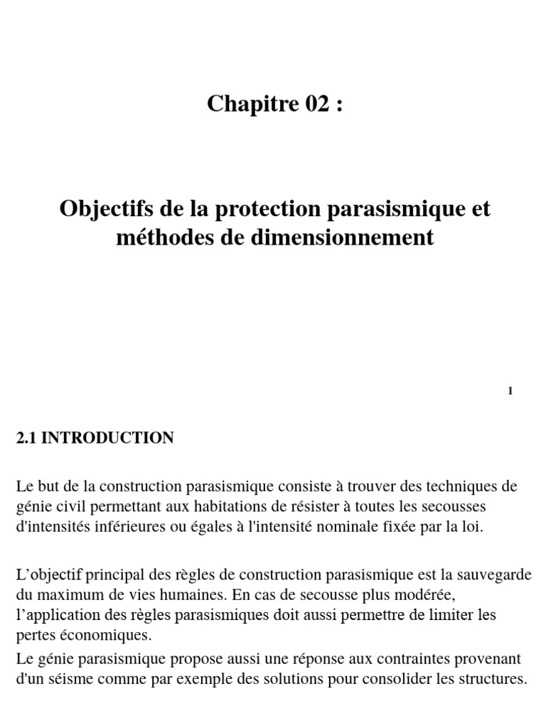 Protection et dimensionnement parasismique | PDF | Génie parasismique ...