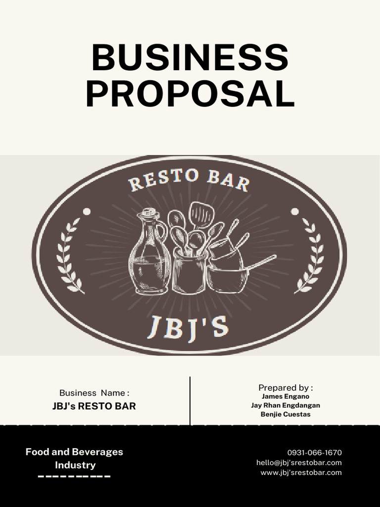 JBJs-business-proposal | PDF | Restaurants | Drink