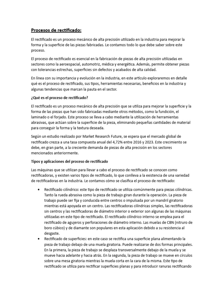 Operaciones de Rectificado | PDF | Abrasivo | Mecanizado